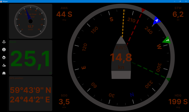 SKipper app – SKipper app is Signal K app for showing boat data.